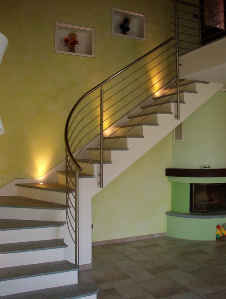 Ringhiera scala in acciaio aisi 316L satinata - Mondino srl